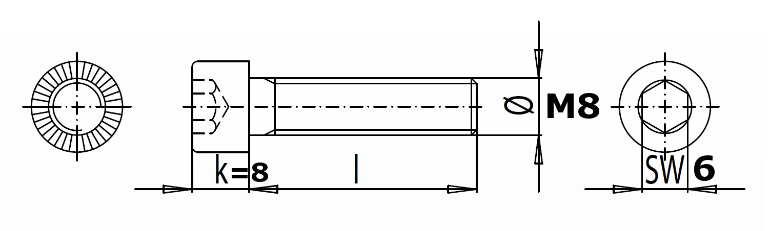 Zylinderschrauben mit Innensechskant | DIN 912 | M8 | Edelstahl A2 | eBay